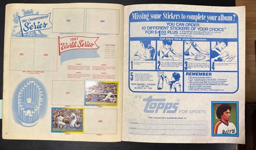 1982 Topps Sticker Baseball Album, Book, Partial set 56 Stickers/Nolan ...