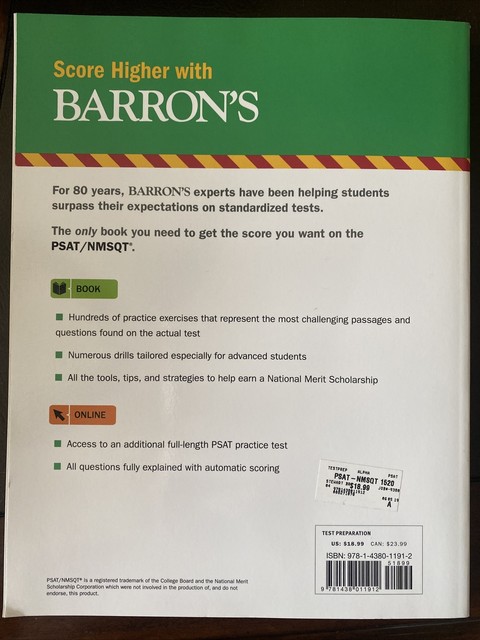 Barron's Test Prep Ser.: PSAT/NMSQT 1520 with Online Test by Brian W ...