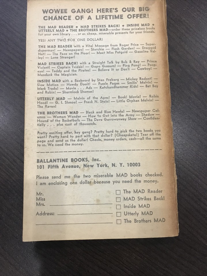 Utterly Mad Paperback Book Ballantine 01566 Humor 1970 | eBay