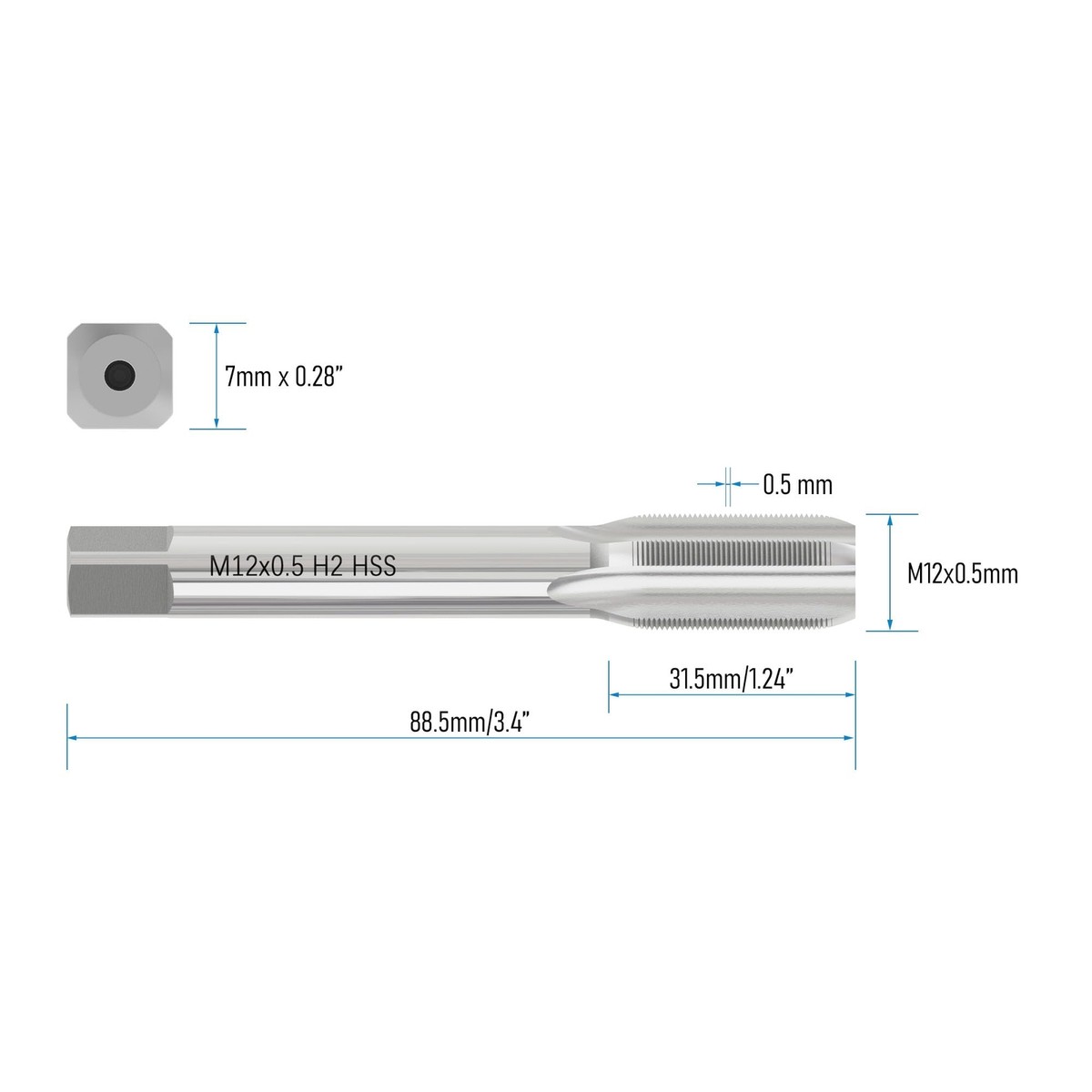 3 Straight Flute Tap 10-32 Tap FOCMKEAS Metric Machine Tap M5 X 0.5 ...