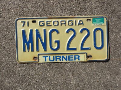 1974 Georgia License Plate Chevrolet Dodge Ford Chevy Turner County ...