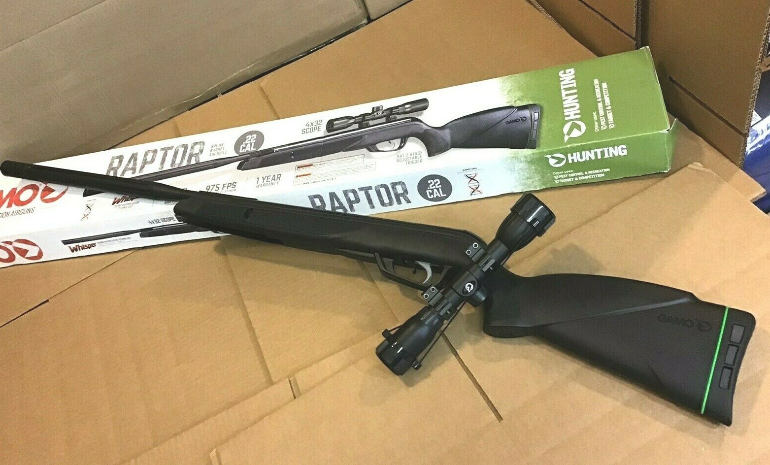 Gamo Raptor Whisper .22 Caliber Break Barrel Air Rifle with Scope | eBay