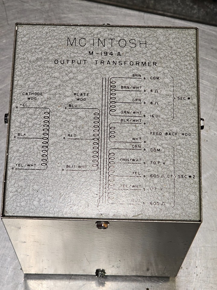 MCINTOSH MI-60 6550 KT-88 TUBE AMPLIFIER OUTPUT TRANSFORMER (WORKS ...