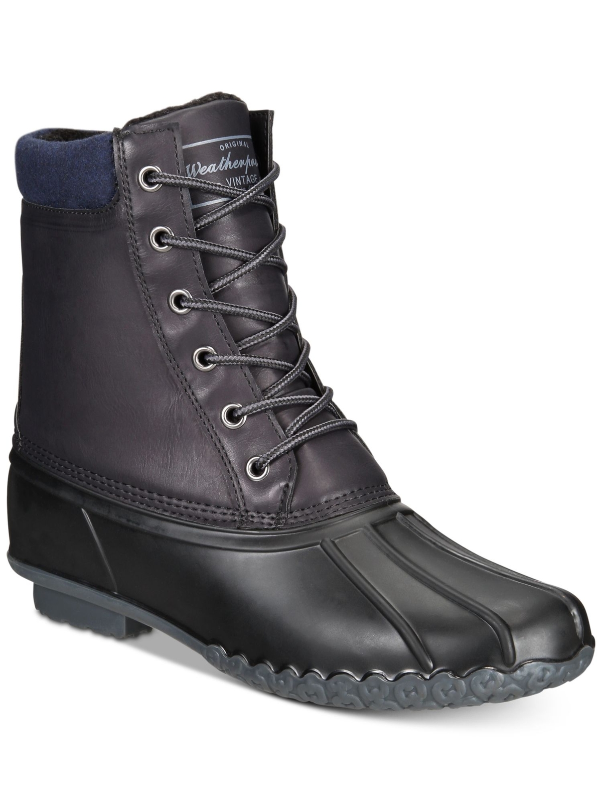 WEATHERPROOF VINTAGE Mens Black Mixed Media At Heel Adam Ii Toe Duck ...