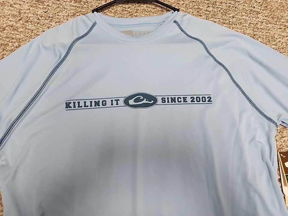 Drake Performance Sun Shirt M Shirt M Long Sleeve Blue UPF50 NWT | eBay