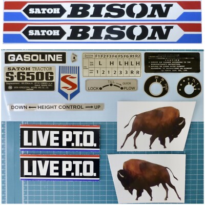 Satoh Bison S-650G Mitsubishi tractor reproduction decal set | eBay