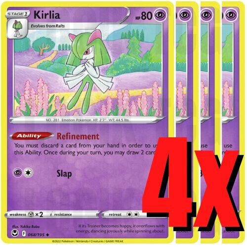 4x Kirlia 068/195 x4 - Silver Tempest - Pokemon TCG - Playset - NM | eBay