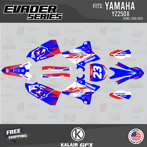 Graphics Kit for Yamaha YZ250X (2016-2022) Evader-Red | eBay