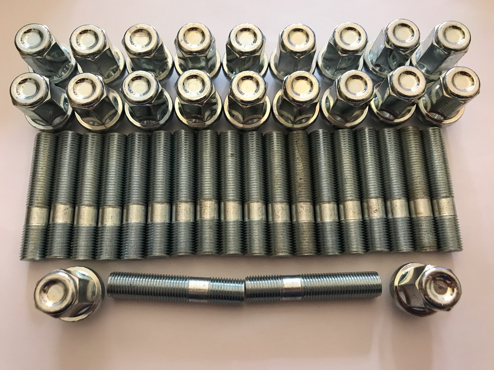 20 X M12X1.5 ALLOY WHEEL STUDS + NUT CONVERSION 60mm LONG FITS AUDI 57. ...