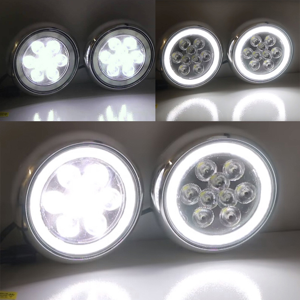 Mini Cooper Led Rally Driving Lights Halo Ring Angel Eyes DRL Black ...