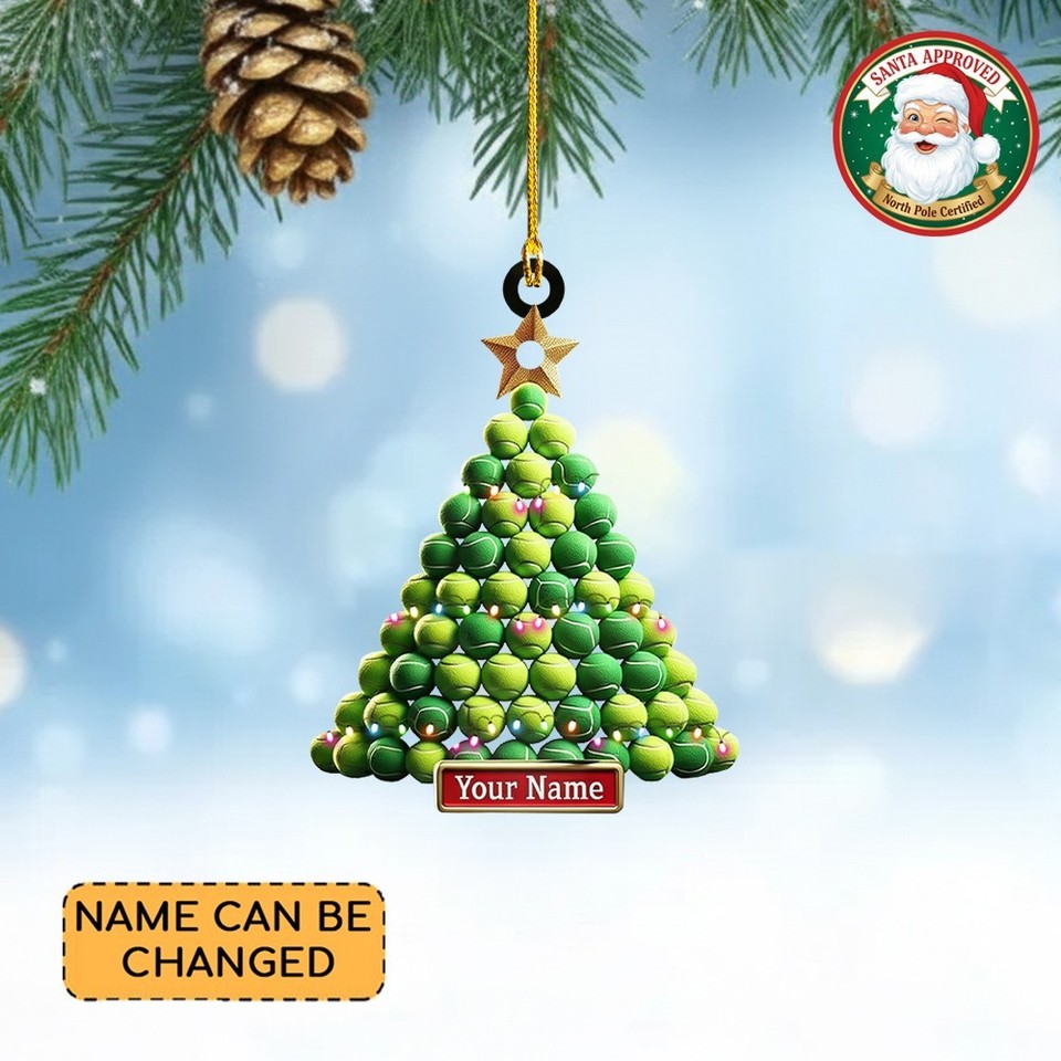 Personalized Tennis Ball 2D Flat Xmas Ornament, Christmas Home Decor | eBay