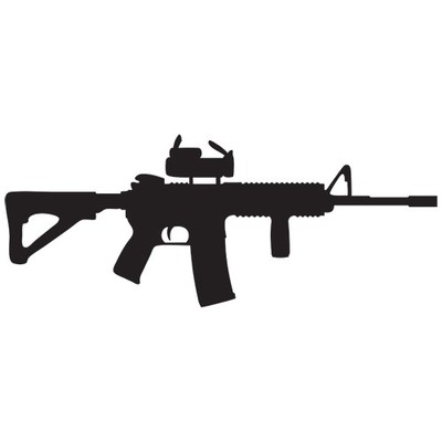 M16 RIFLE GUN TACTICAL ARMY WEAPONS SPORT CAR WINDOW VINYL DECAL ...