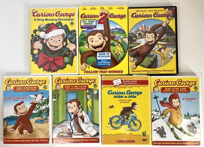 CURIOUS GEORGE Lot of 7 DVDs PBS Scholastic Kids Childrens Animated | eBay
