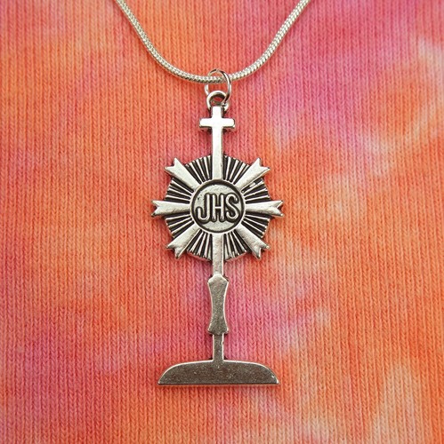 JHS Christogram Necklace, Christian Symbol Charm Pendant IHC Jesus ...