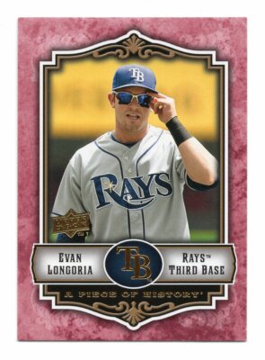 2009 UD A Piece of History Red #90 Evan Longoria Rays | eBay