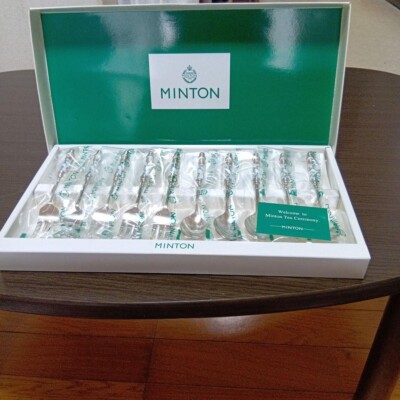 Minton Haddon Hall Green Silver Spoon Fork 10 Set 250527 | eBay