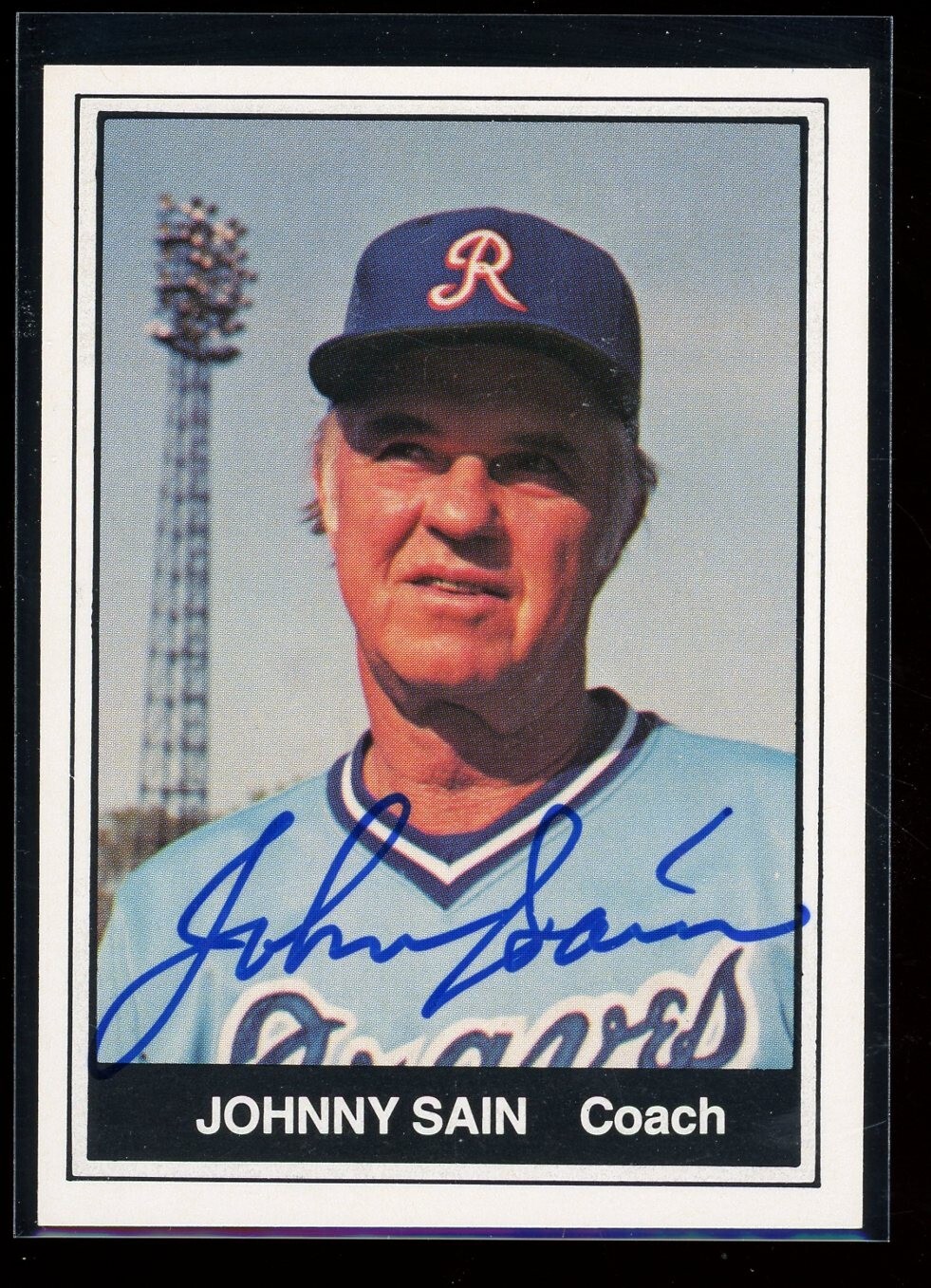 1982 TCMA Richmond Braves JOHNNY SAIN Signed Card autograph auto ...