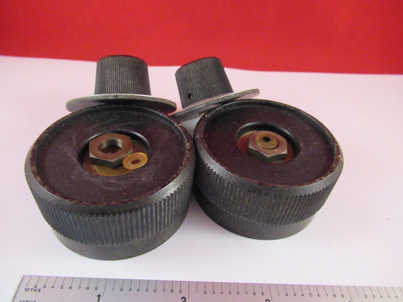 AS PICTURED PAIR MICROSCOPE PART KNOBS ZEISS GERMANY OPTICS BIN#F7-01 ...