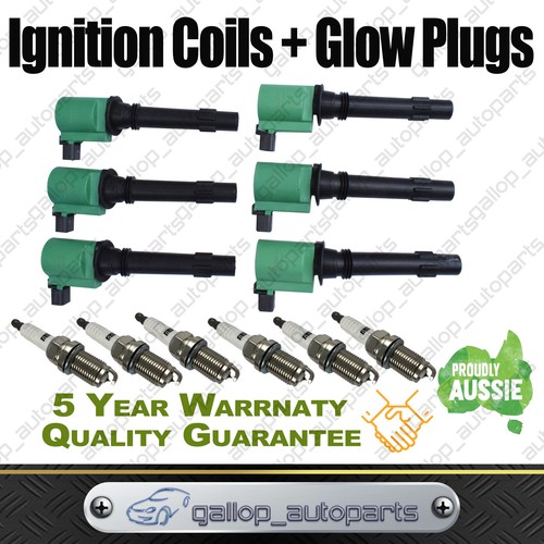 Ignition Coil Pack W/ 6 PCS Spark Plugs for Ford Falcon FG LPG E-GAS ...