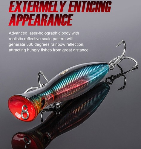 Noeby Popper Fishing Lures Topwater Floating Wobbler 12cm/16cm/20cm ...