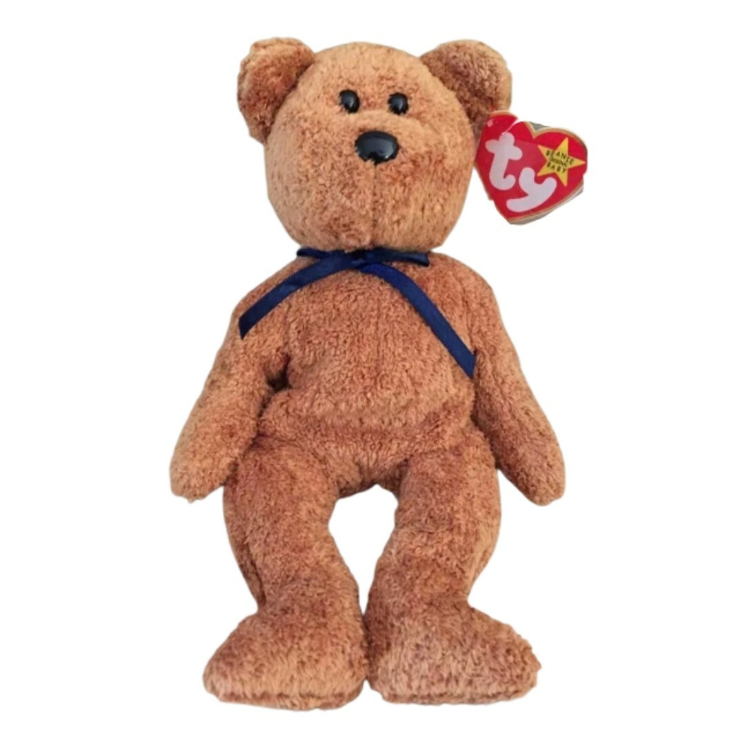 TY Beanie Baby "1998 FUZZ THE BEAR" Cute Huggable Collectible Plastic ...