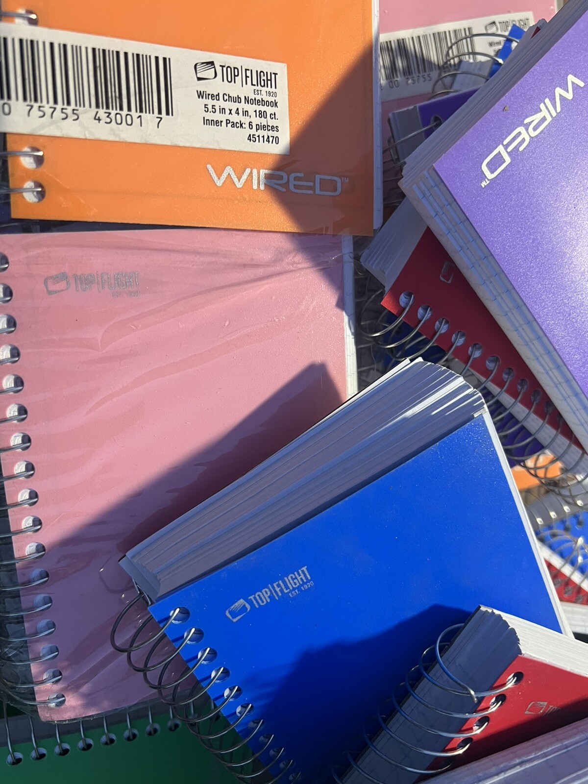 Top Flight Wired Chub Wirebound Notebook 180 Sheets College Rule 5.5 X ...