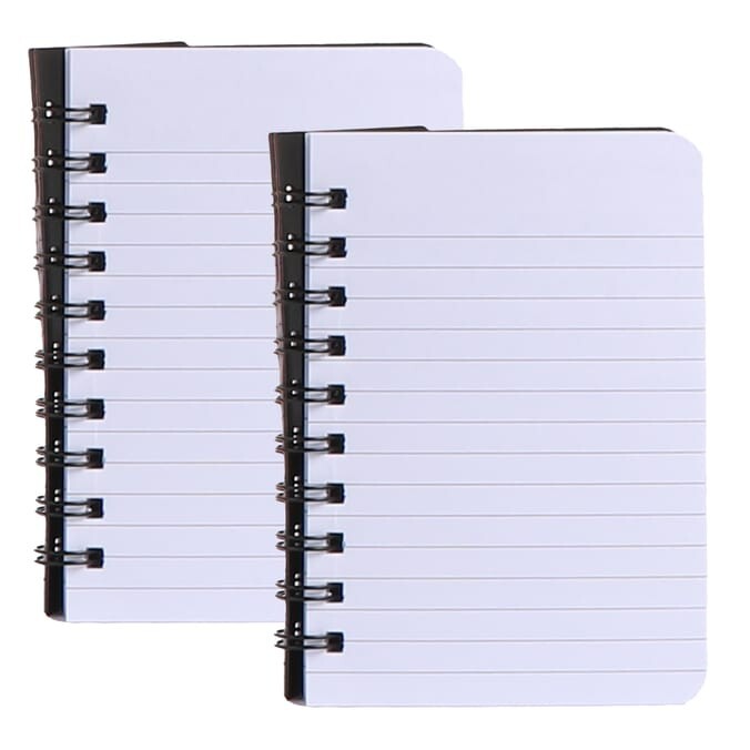 Pack of 10 Notebooks Stationery A6 Ring Bind Black Cover 100 Lined ...