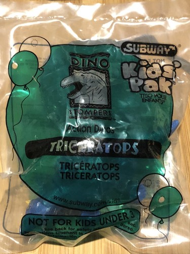 Vintage Subway Kids’ Pak Dino Stompers, Triceratops Wind-up Action Toy ...
