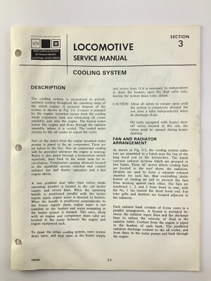Cooling System Fan and Radiator Locomotive Service Manual SD40-2 1978 EE719 | eBay