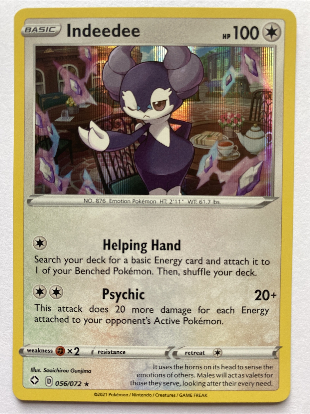 Indeedee Holo Rare Shining Fates 056/072 Pokemon Card NM | eBay Australia