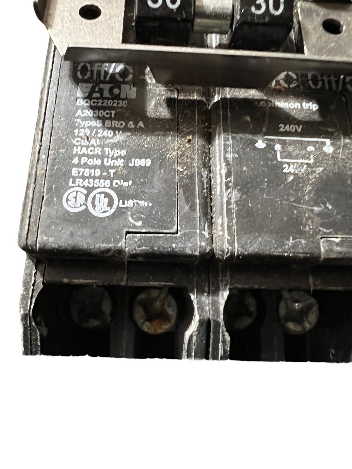 Eaton Cutler-Hammer BQC220230 30 Amp & 20 Amp 2 Pole Quad Circuit ...