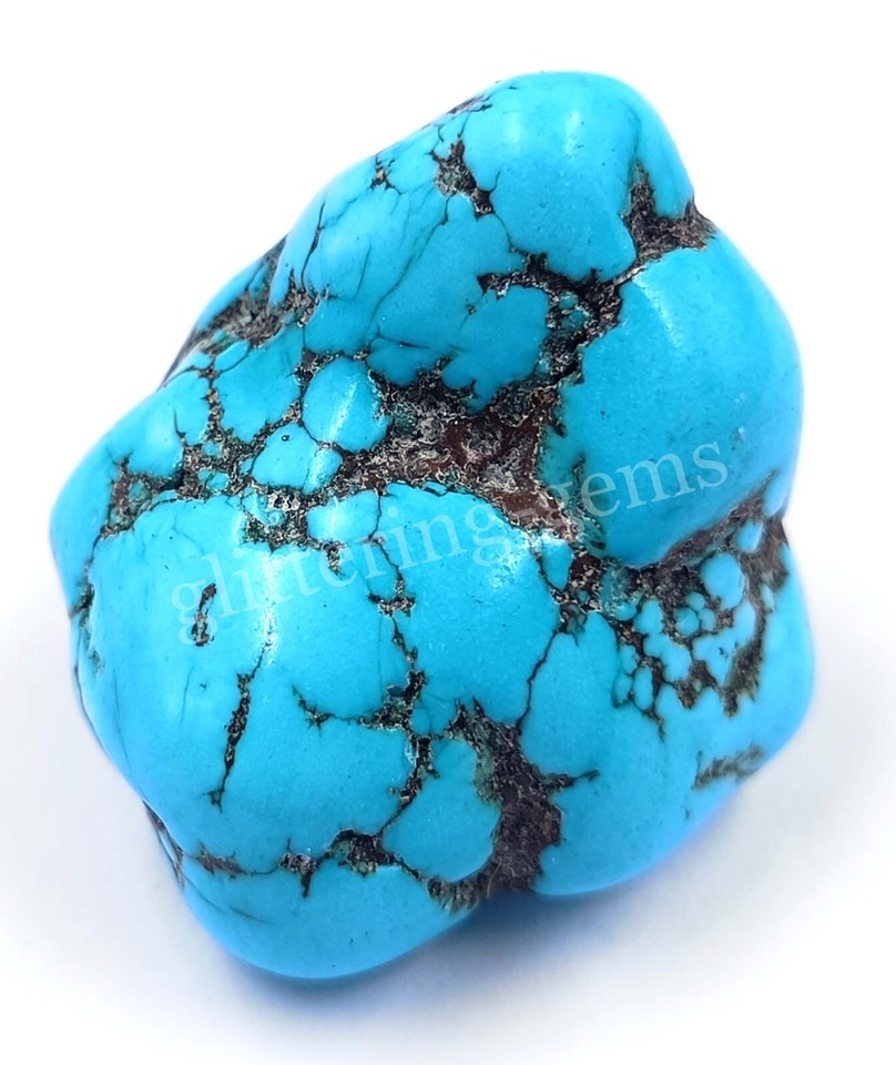97.5 Ct Natural Sky-Blue Turquoise Tumble Rough Certified Loose ...