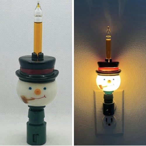Vintage Snowman Lamp Night Light Christmas Decor Plug In Night Light | eBay