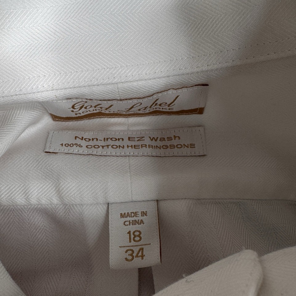 Lot (3) Roundtree & Yorke Men's Gold Label Shirts Non-Iron 18-34/18-35 ...