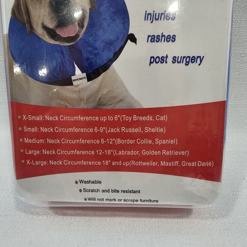 Benchmate Inflatable Dog Collar Scratch Bite Resistant Injury Post-Op ...