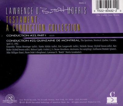 LAWRENCE "BUTCH" MORRIS/TRISTAN HONSINGER - CONDUCTION 23 NEW CD ...