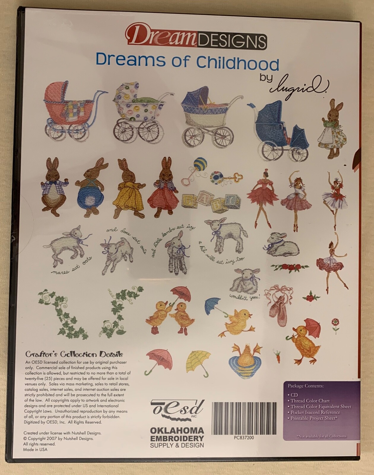 OESD Embroidery Design CD Dreams Of Childhood Designs # 837 Multi ...