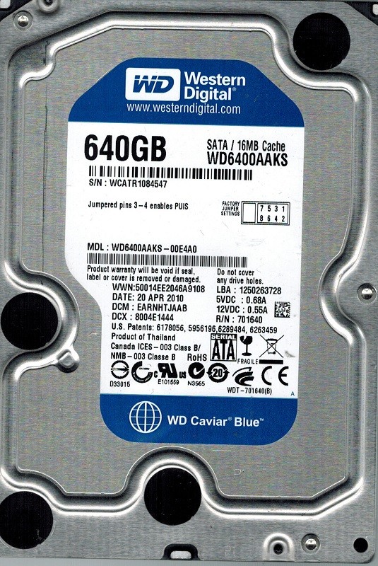 Western Digital WD6400AAKS-00E4A0 640GB DCM: EARNHTJAAB | eBay