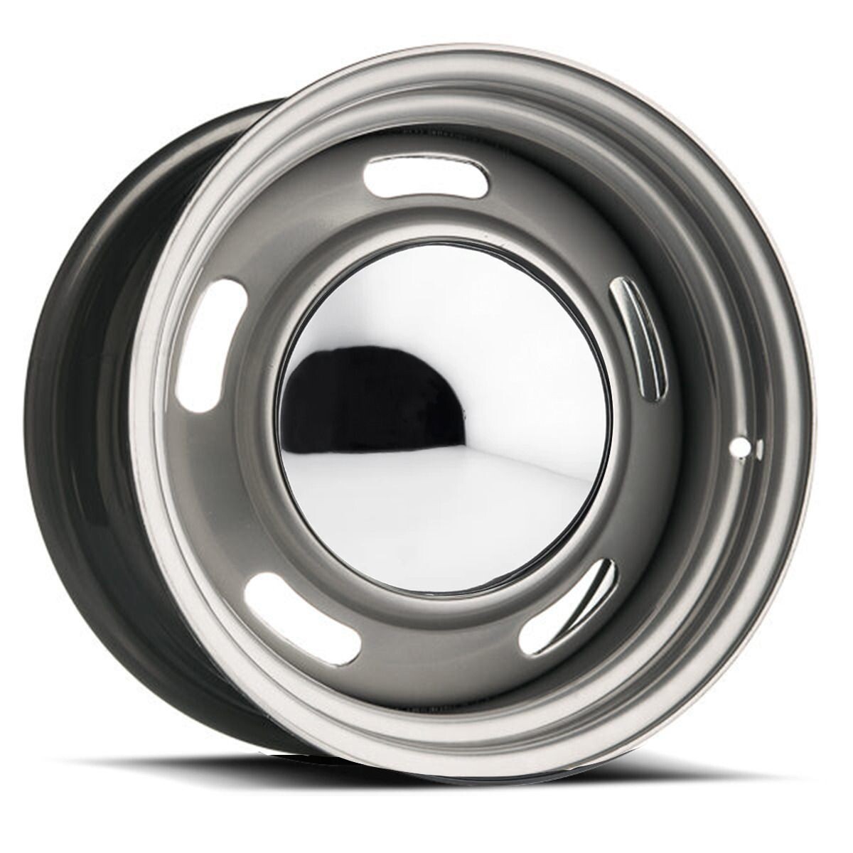 NEW Set of 4 CHROME Baby Moon Rally Wheel Rim Center Caps 8" Outer 7 ...