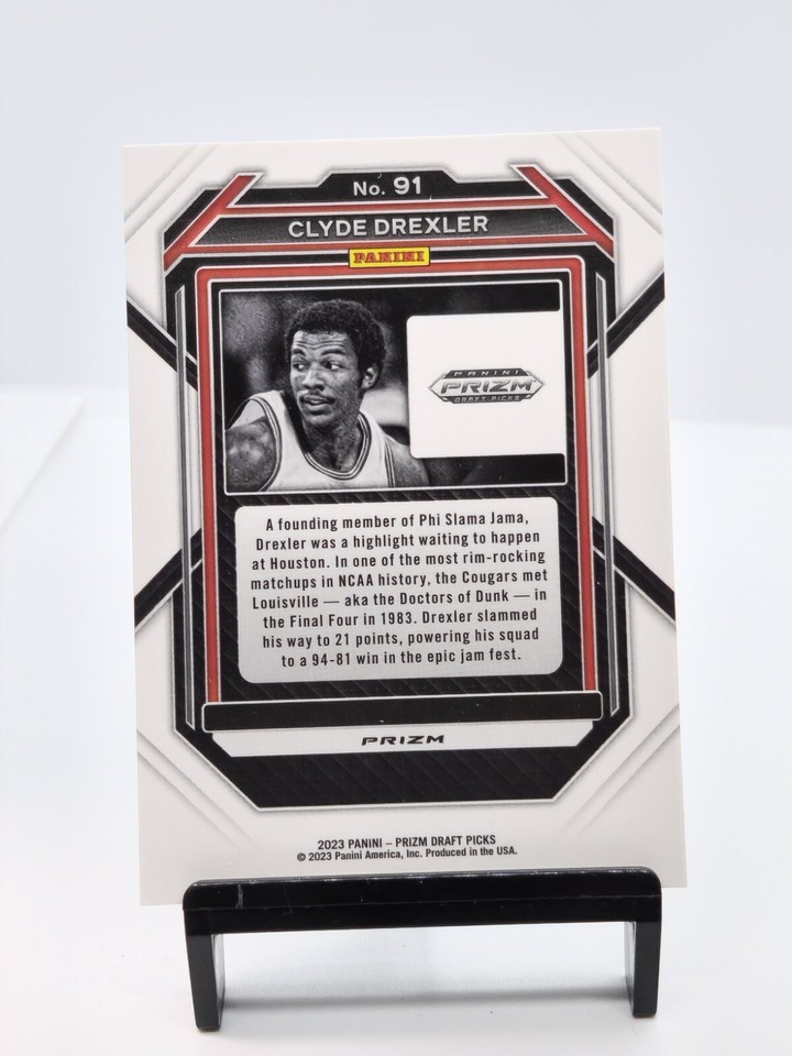 2023 Panini Prizm Draft Picks Clyde Drexler Red Ice Houston Cougars #91 ...