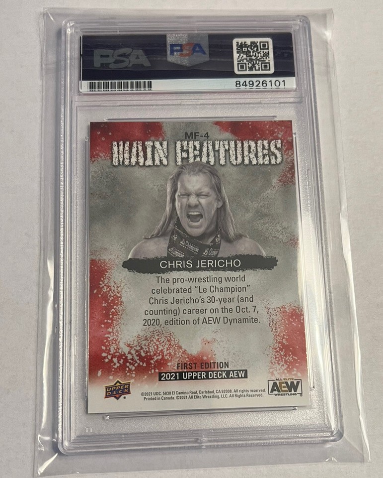 AEW CHRIS JERICHO Signed Card Main Features PSA Certified Autograph | eBay