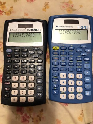 2 Texas Instruments (TI-34 II & TI30X IIS) Scientific Calculators. Used ...