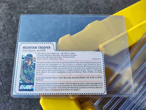 GI JOE Alpine Mountain Trooper Mail Away Red Back File Card Asst | eBay