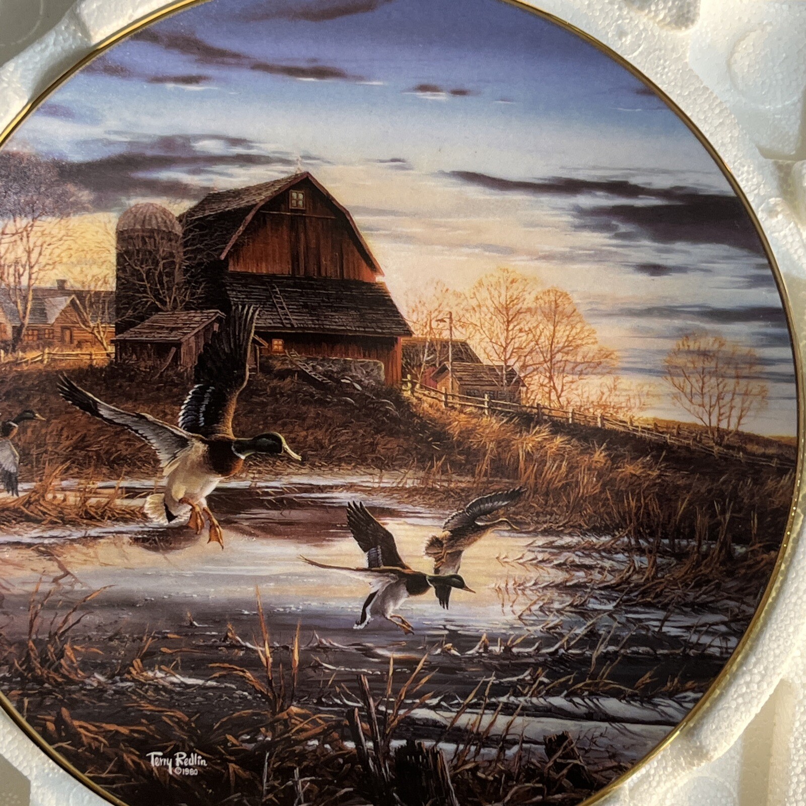 Terry Redlin,Plate,”8 “,Morning Chores”,6154 A, Mint Condition.Box,Cert ...
