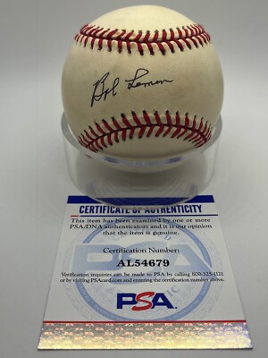 Bob Lemon Cleveland Indians Signed Autograph Official MLB Baseball PSA ...