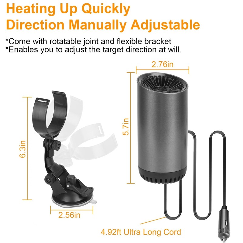Electric Car Heated Hot Air Portable Defogger Defroster with Windshield ...