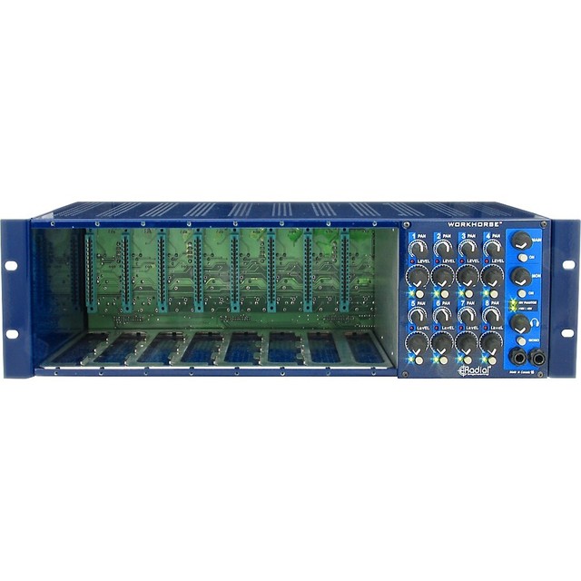 Radial Engineering Workhorse 8 Slot 500 Series Power Rack Summing Mixer ...