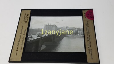 OYY Glass Magic Lantern Slide Photo ENGLAND LONDON BRICGE BUSSES ...