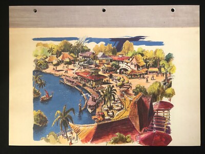 DISNEYLAND Concept Art Lithograph 60th VIP Gift 9x12 1954 Adventureland ...