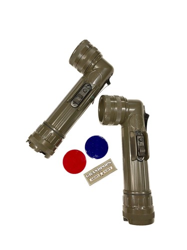 U.S. MILITARY ISSUE FULTON MX-991/U OD GREEN ANGLEHEAD FLASHLIGHT MADE ...